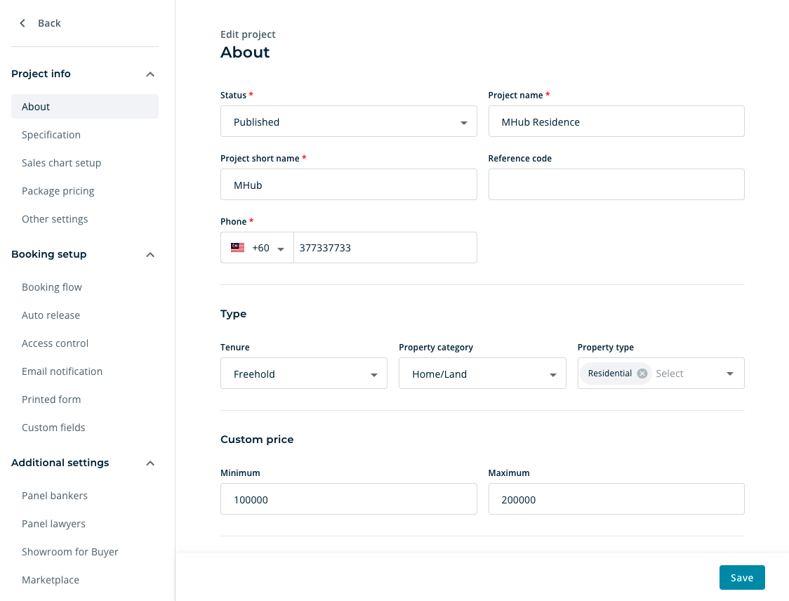 Showroom Project Settings - Updated UI/UX – MHub Support